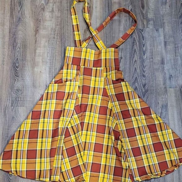 Collectif | Skirts | Collectif Clothing Autumn Skirt W Suspenders ...